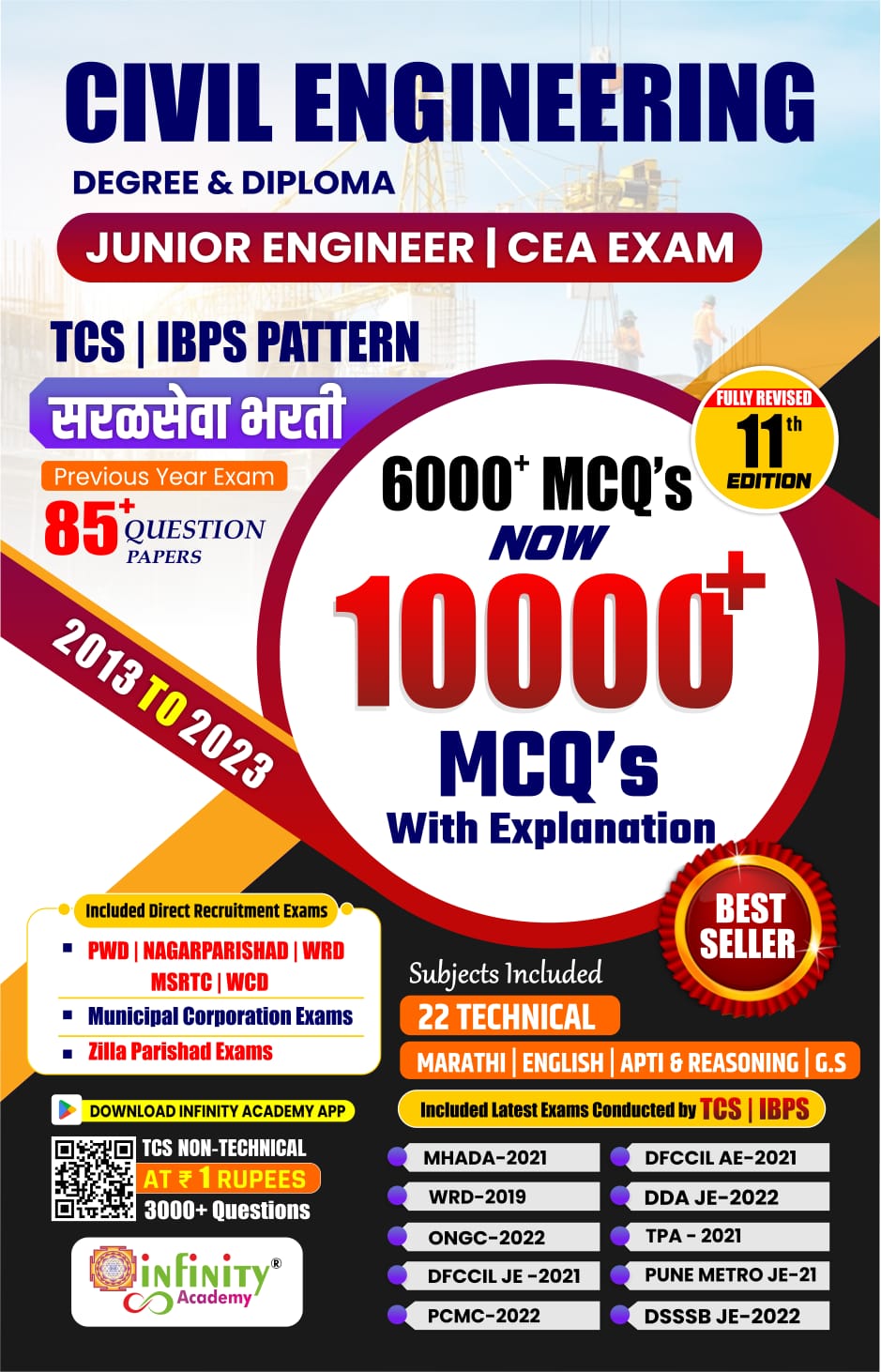 Civil Engineering-Degree & Diploma JUNIOR ENGINEER / CEA EXAM 10000+ MCQ'S With Explanation